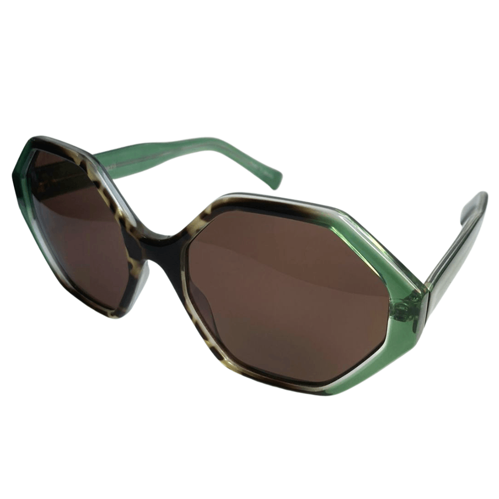 Oculos Hexagonal Verde E New Turtle - acbrazil